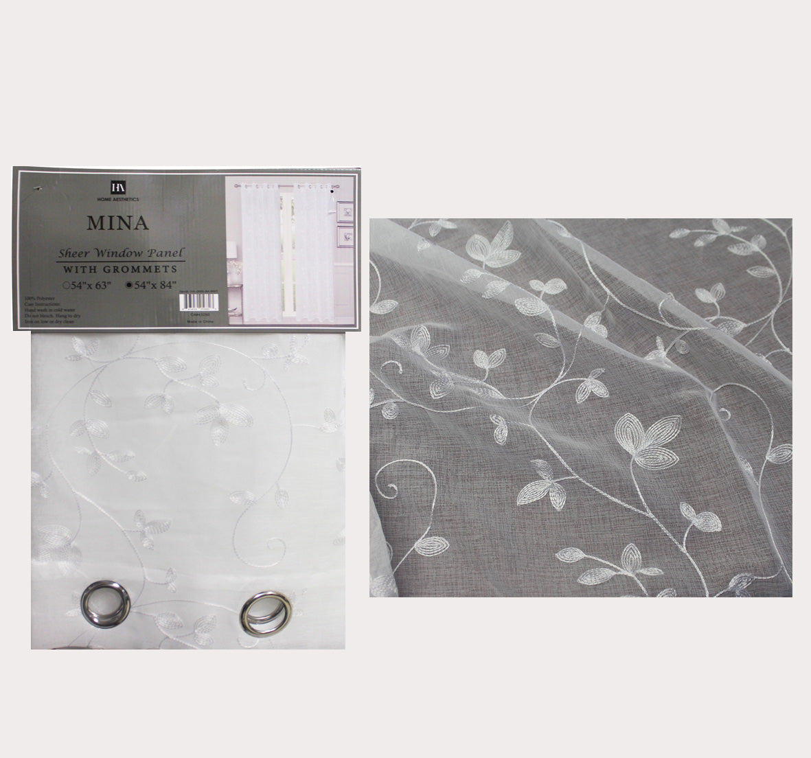 Mina Sheer Embroidery Curtain – Home Aesthetics