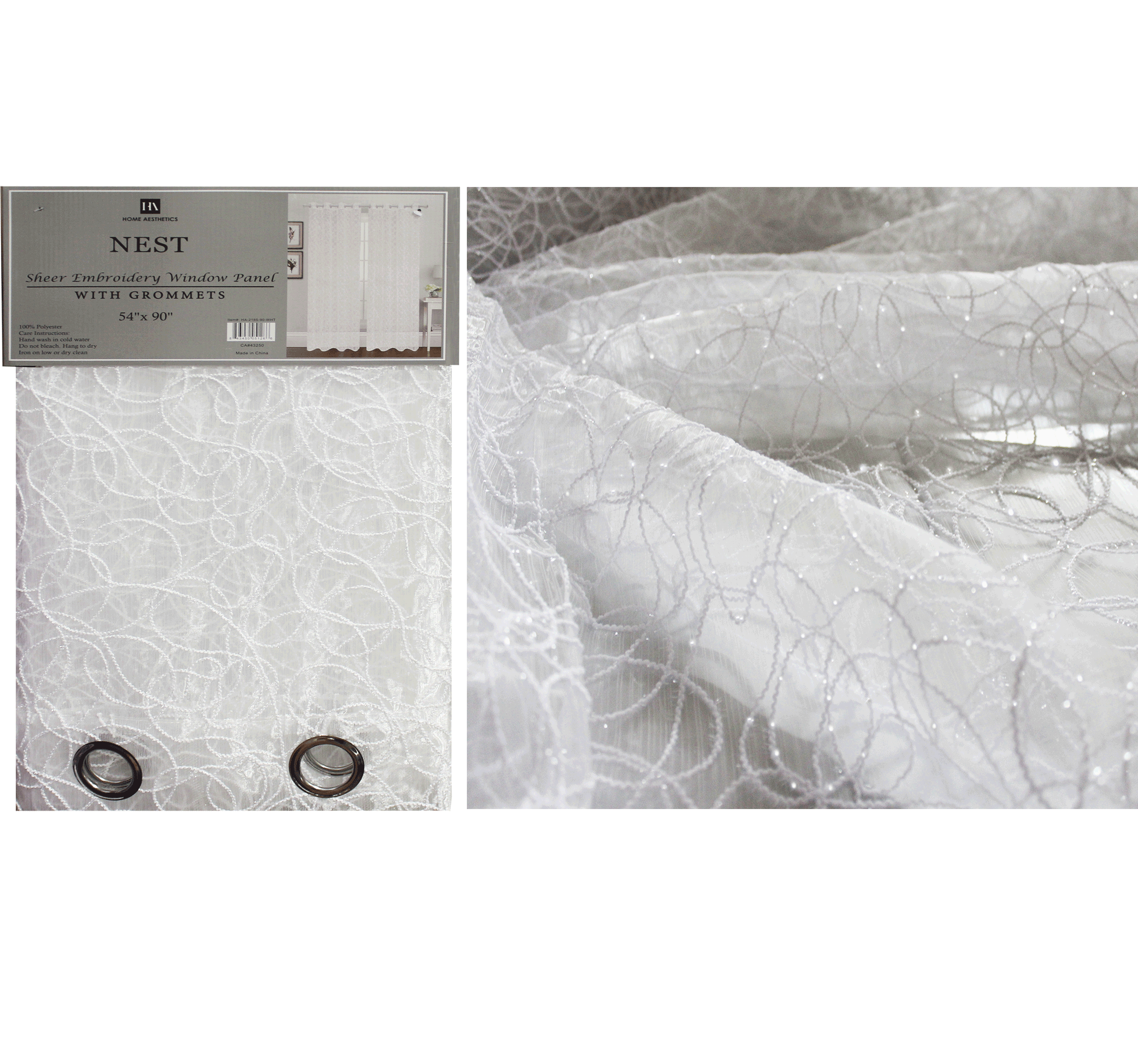 Nest Sheer Embroidery Curtain – Home Aesthetics